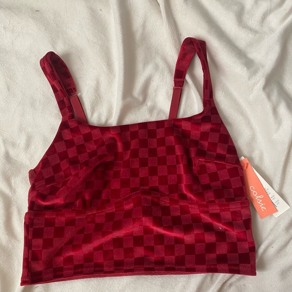 Tops | Red Checkered Bralette Top | Poshmark